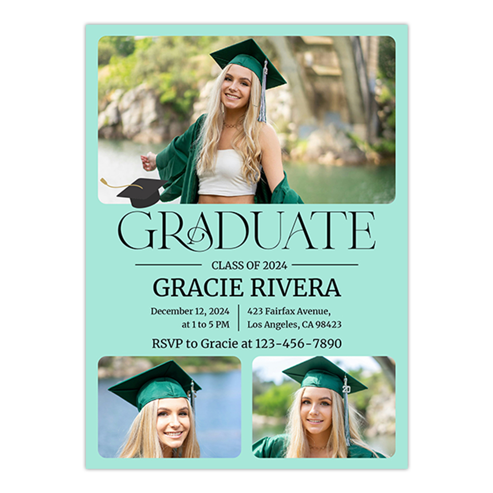 Fancy Script Graduation Photo Cards - Elegant Custom Designs - HiTech ...