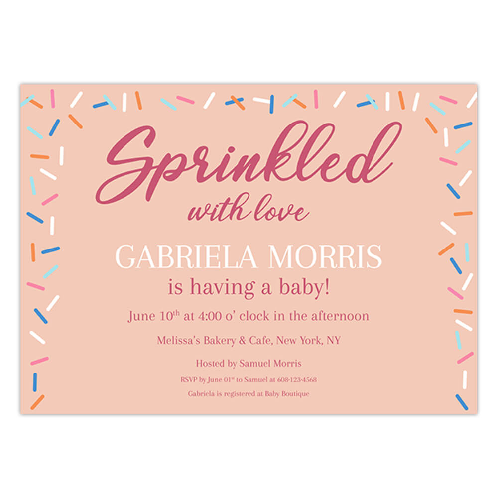 Sprinkles Everywhere card printing design online USA