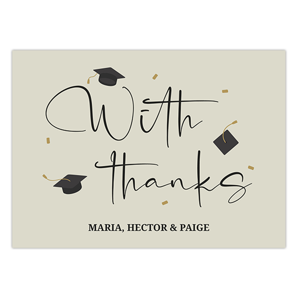 Flying Grad Caps | Graduation Thank You Cards | HiTech Albums