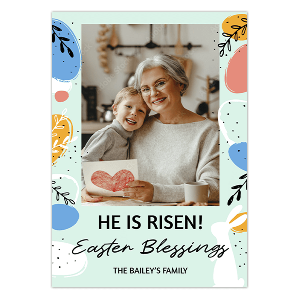 Trendy Easter Blessings - Stylish Holiday Photo Cards | HiTech Albums