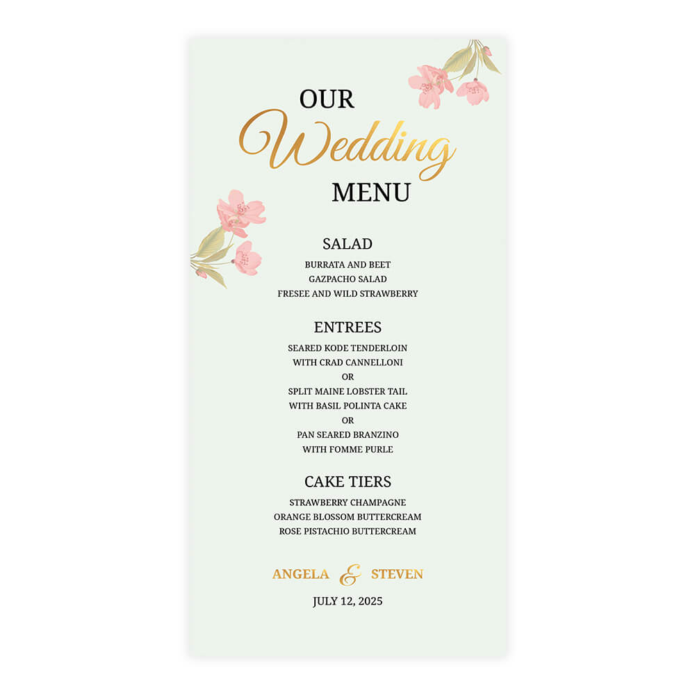 Romantic Rhapsody Menu Foil Cards | HitechAlbums