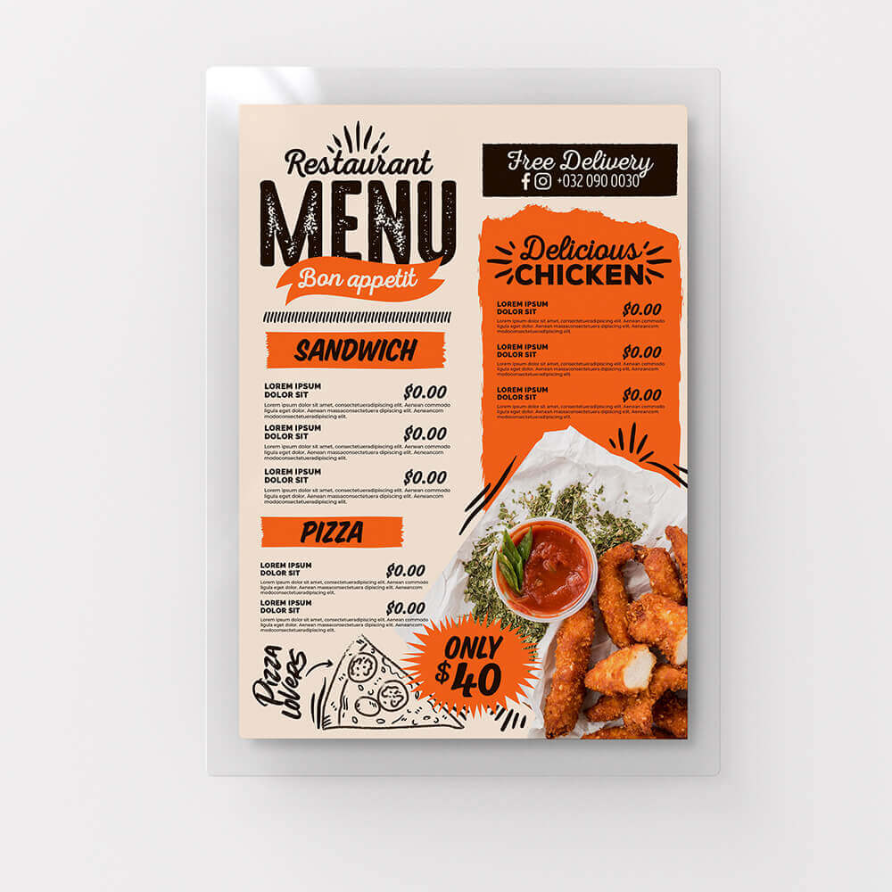 Laminated Restaurant Menus - Perfect for Restaurants
