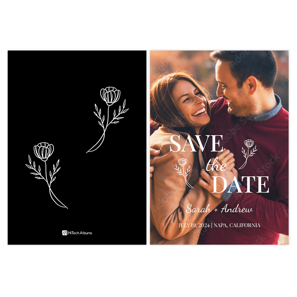 Line Art Flower Card Design online USA | HitechAlbums